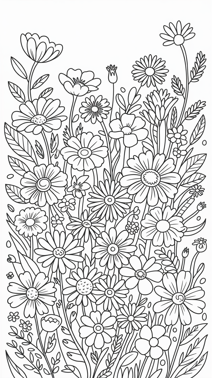 🌸 Different Flowers Colouring Pages for 2025: Creative, Relaxing & Fun ...