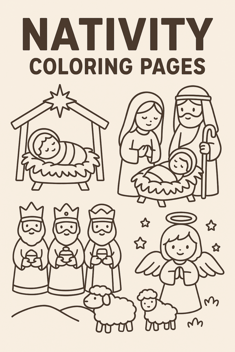 ⭐ Nativity Coloring Pages – Free Printable Christmas Coloring Sheets ...